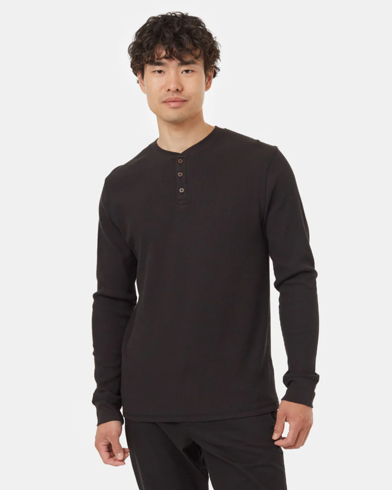 Men's Waffle Henley - Charcoal | CoCapsules